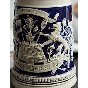 HAUCOZE Beer Stein Mug German Bavarian Drinking Stanley Drinking Mug with Lid for Man 0.6Liter