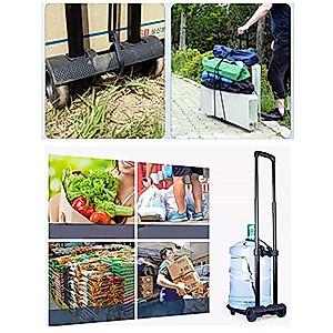 Plastic Folding Luggage Cart with 2 Wheels Lightweight Minisize Hand Truck for Travel, Moving,Camping and Office School Use Trolley(Small Base Plate 12.6"x9"inch)