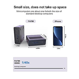 FEVM Mini Pc FN100 Mini Desktop Computer 12th Intel Alder Lake-N100(3.4GHz 18W TDP)4K@60Hz 3 Display, ALT Mode USB-C Port, Dual Nic(2.5G+1G), Windows 11 Pro, 8GB RAM+256GB NVME SSD, AX201 WIFI6, BT5.2