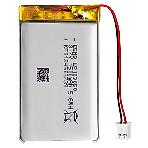 EEMB Lithium Polymer Battery 3.7V 1500mAh 103050 Lipo Rechargeable Battery Pack with Wire JST Connector for Speaker and Wireless Device- Confirm Device & Connector Polarity Before Purchase
