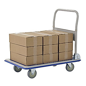 Juggernaut Carts Heavy Duty 660 lb. Capacity Folding Platform Cart, 11.02" Height, 23.2" Width, 35.4" Length, 660 Pounds Load Capacity - FPTC3623-BLUE