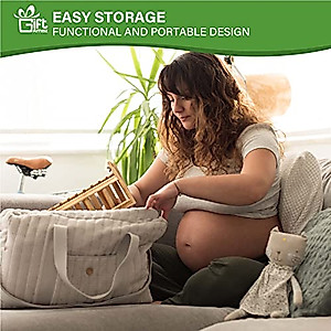 GiftAmaz Bamboo Baby Bottle Drying Rack, Space Saving Countertop Bottle Holder Portable Dryer Rack Organizer for Baby Bottles, Cups, Pacifiers and Accessories, Birthday Gift Box for Women Mother Mom