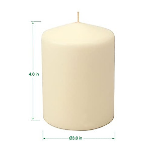 Stonebriar 35 Hour Long Burning Unscented Pillar Candles, 3x4, Ivory