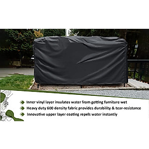 Gardeny Firewood Rack Cover 8 Feet, Waterproof Log Rack 600D Oxford Fabric Cover, Heavy Duty Wood Rack Covering, All Weather Protection, Wood Holder Cover Woodpile Shelter, For Indoor & Outdoor Black