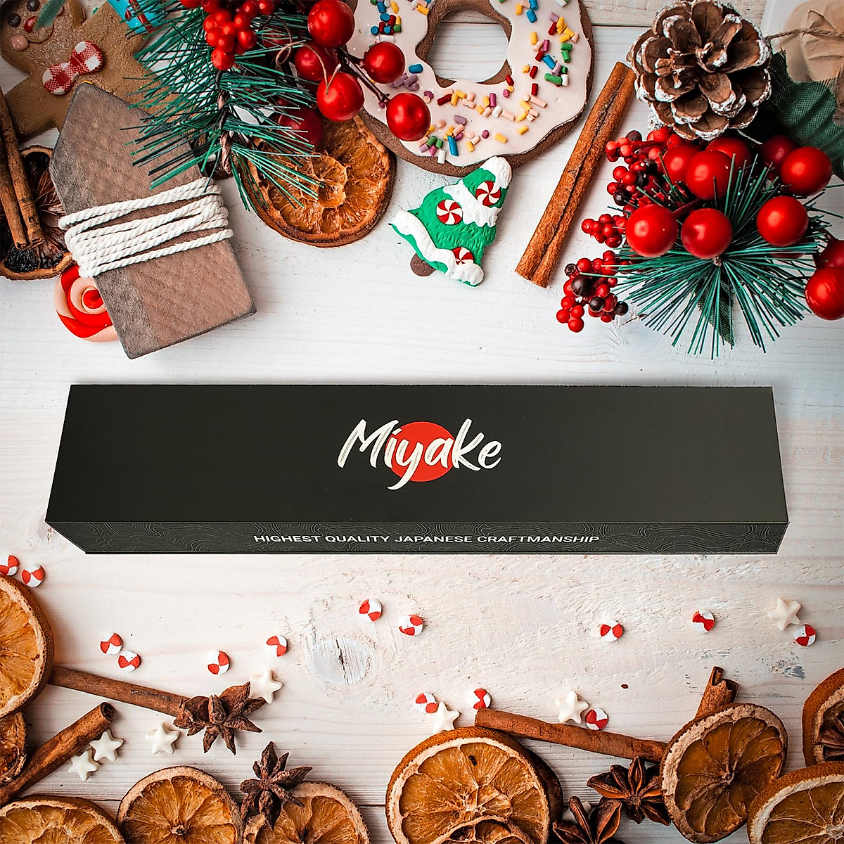 Miyake Kiritsuke Chef Knife 13.5 Inch Professional Japanese Damascus Steel Full Tang Kitchen Knife, Super Sharp, Ergonomic G10 Traditional Japanese Handle, Chef's Knives for Home Cooks