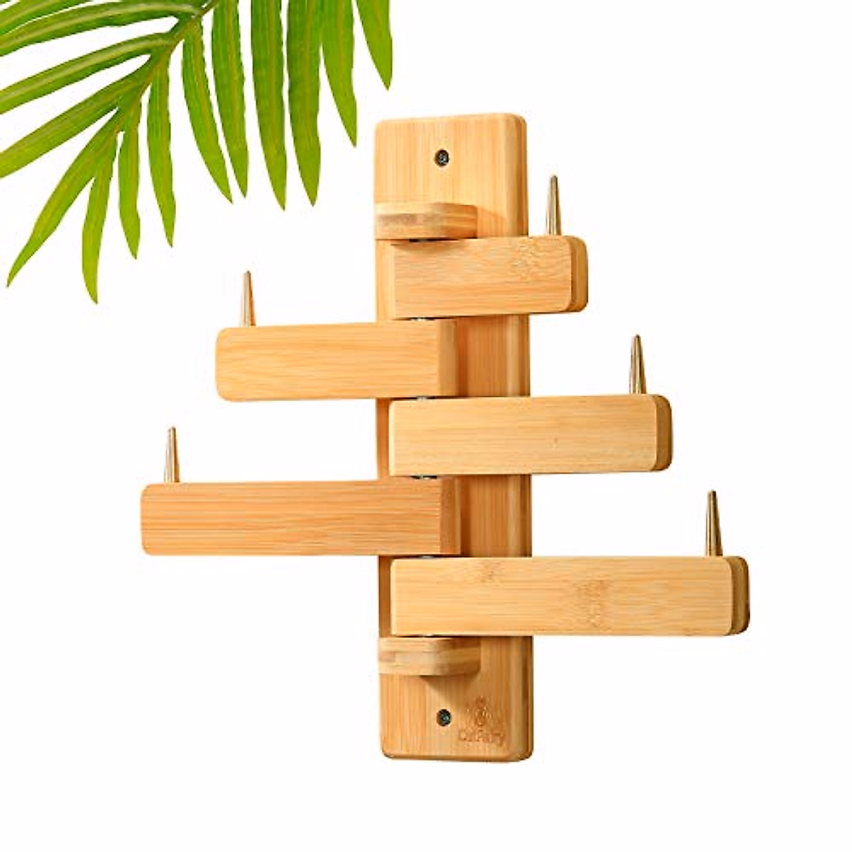 CatFairy Can Swing Wood Coat Rack Wall Hooks, Wood Wall Hooks Made of Pure Solid Bamboo, Robust, Beautiful and Personalized Wall Mounted Bathroom Towel Rack (Swivel Foldable Bamboo)