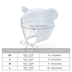 JELLYTREE Baby Hat Bonnet Muslin Lined Soft Cotton Toddler Boys Fashion Natural Cap Baby Bear Infant Beanies, Beige+Green_S