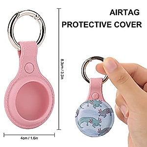 Mexican Axolotls on Sea Printed TPU Case for AirTag with Keychain Protective Air Tag Holder Cover Accessory