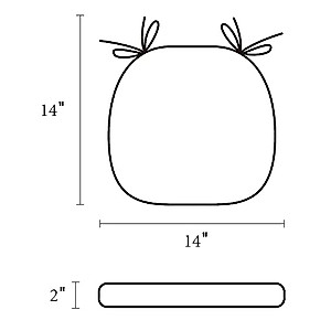 COZPLEN Indoor Outdoor Non Slip Chair Pad, U-Shaped Seat Cushions with Ties for Home Patio Dining Chairs, 14x14 inch, Set of 2,(Deep Green)