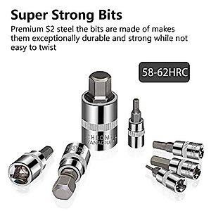 MulWark 64-Piece Master-Torx-Automotive-Mechanics-Tool | 3/8, 1/4, 1/2 in. Drive Torx Bit Socket and External Torx Socket Set w./ Impact Adapter and Reducer | S2 and Cr-V Steel