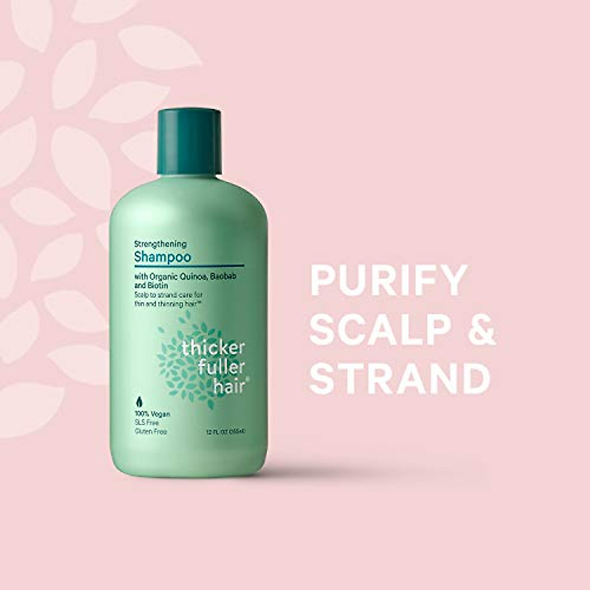 Thicker Fuller Hair, Strengthening Shampoo, Green, 12 Fl Oz