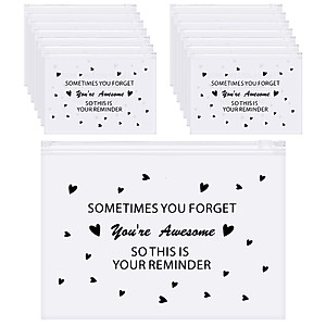Sotiff 60 Pcs Bulk Inspirational Gifts for Women, Inspirational Makeup Bags EVA Cosmetic Toiletry Bags Thank You Encouragement Church Gifts for Friends Mom Coworker (Awesome,8 x 6 Inch)