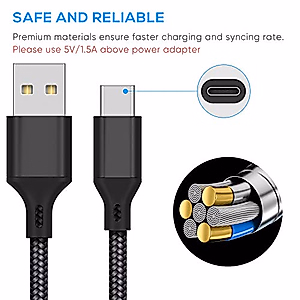 16.4FT Charger Charging Cable for PS5/for Xbox Series X/S Controller/for Switch Pro Controller, Replacement USB Charging Cord Nylon Braided Type-C Ports Accessories for Playstation 5/for Xbox Series X