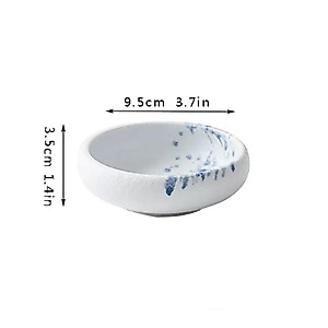 TOOSII Snack Bowls Japanese Ceramic Dipping Plate 4oz Porcelain Bowl Soy Sauce Dish Dessert Soup Side Dish Salad Cereal Dish Dinnerware (Color : C)