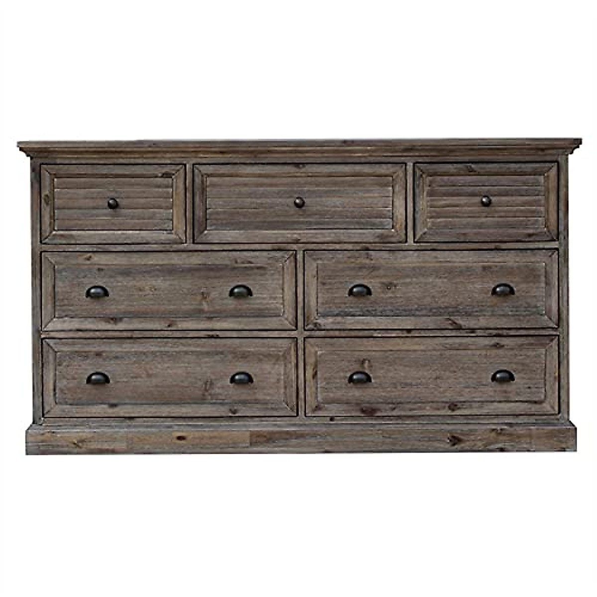 Sunset Trading Solstice 7-Drawer Coastal Dresser in Weathered Gray/Brown Wood