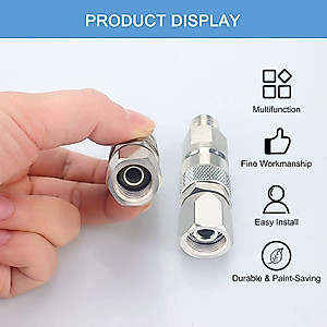 Airless Spray Gun Swivel Joint 1/4-Inch 360 Degrees Rotate Stainless Steel High Pressure Spray Gun Hose Swivel Joint Connector Compatible with Graco Paint Sprayers Hose