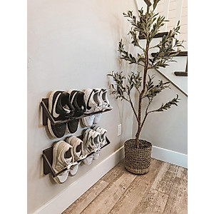 TopTierGoods Wall Shoe Rack - Set of 2 Wall Mounted Shoe Rack - Space Saving Wall Shoe Organizer - Wall Shoe Storage for Small Spaces - Durable Shoe Holder for Wall - Wall Shelf for Shoes