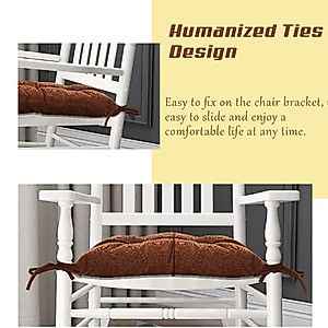 Big Hippo Rocking Chair Cushion Set, Tufted Chair Pads Seat and Seatback for Home, Indoor and Office,Brown