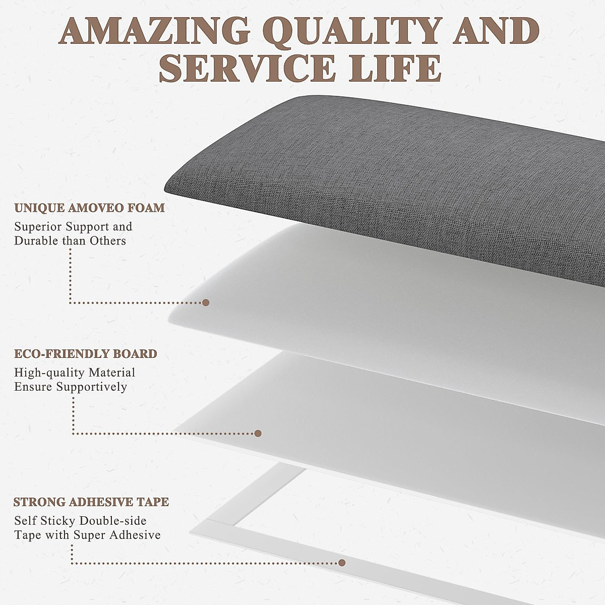 Amoveo Queen Headboard, Wall Mounted Peel and Stick Headboard, Upholstered Fabric Tufted Headboard for Queen Size, Soundproof Wall Panels, DIY Headboard Panels for Bedroom Modern(9 Panels, 10"x24")