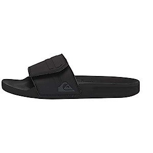 Quiksilver Men's Sandal, Black/Grey/Black Rivi Slide Adjust, 12