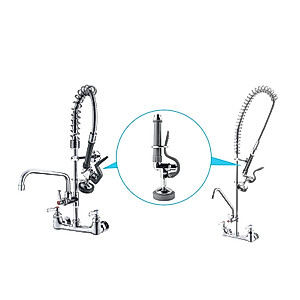 IMLEZON Pre Rinse Sprayer Commercial Sink Faucet Spray Valve Chrome Finished (Grey)