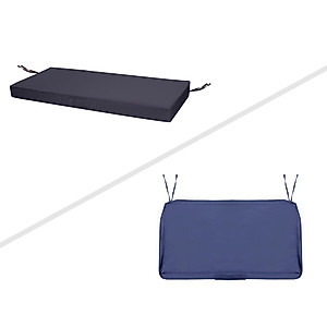 Faible Poisson Outdoor Bench Cushion and Replacement Cover, 36 x 18 Inch Waterproof Porch Swing Cushions with Handle and Anti-Slip Straps for Garden Patio Furniture