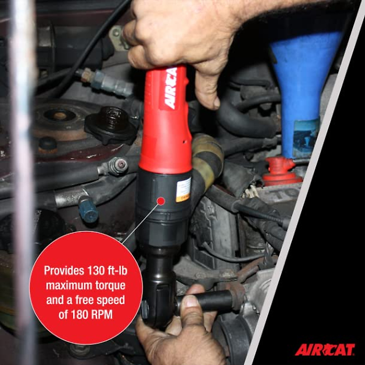 AIRCAT Pneumatic Tools 805-HT High Torque Ratchet Wrench 130 ft-lbs - 3/8-Inch