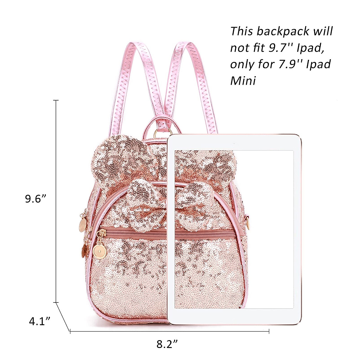 KL928 Girls Bowknot Polka Dot Cute Mini Backpack Small Daypacks Convertible Shoulder Bag Purse for Women (Fluorescent Pink-01)