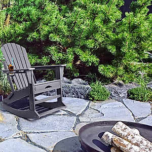 4-in-1 Adirondack Chair with Ottoman,350 LBS Folding Adirondack Chairs,Rocking Adirondack Chair with Cup Holder,Adirondack Chairs Weather Resistant,Plastic Adirondack Chairs for Adults,Fire Pit Chairs