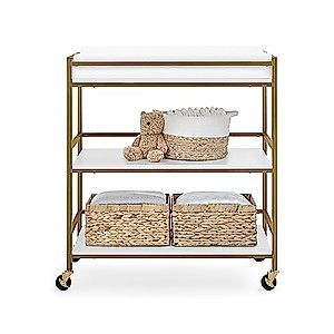 Delta Children Jade Changing Table/Cart, White Melamine/Bronze