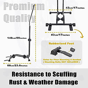 CyclingDeal Upright Bike Stand - Premium Quality Vertical & Horizontal Adjustable Bicycle Floor Parking Rack - Safe & Secure for Storing MTB Road Bikes - Pack of 2