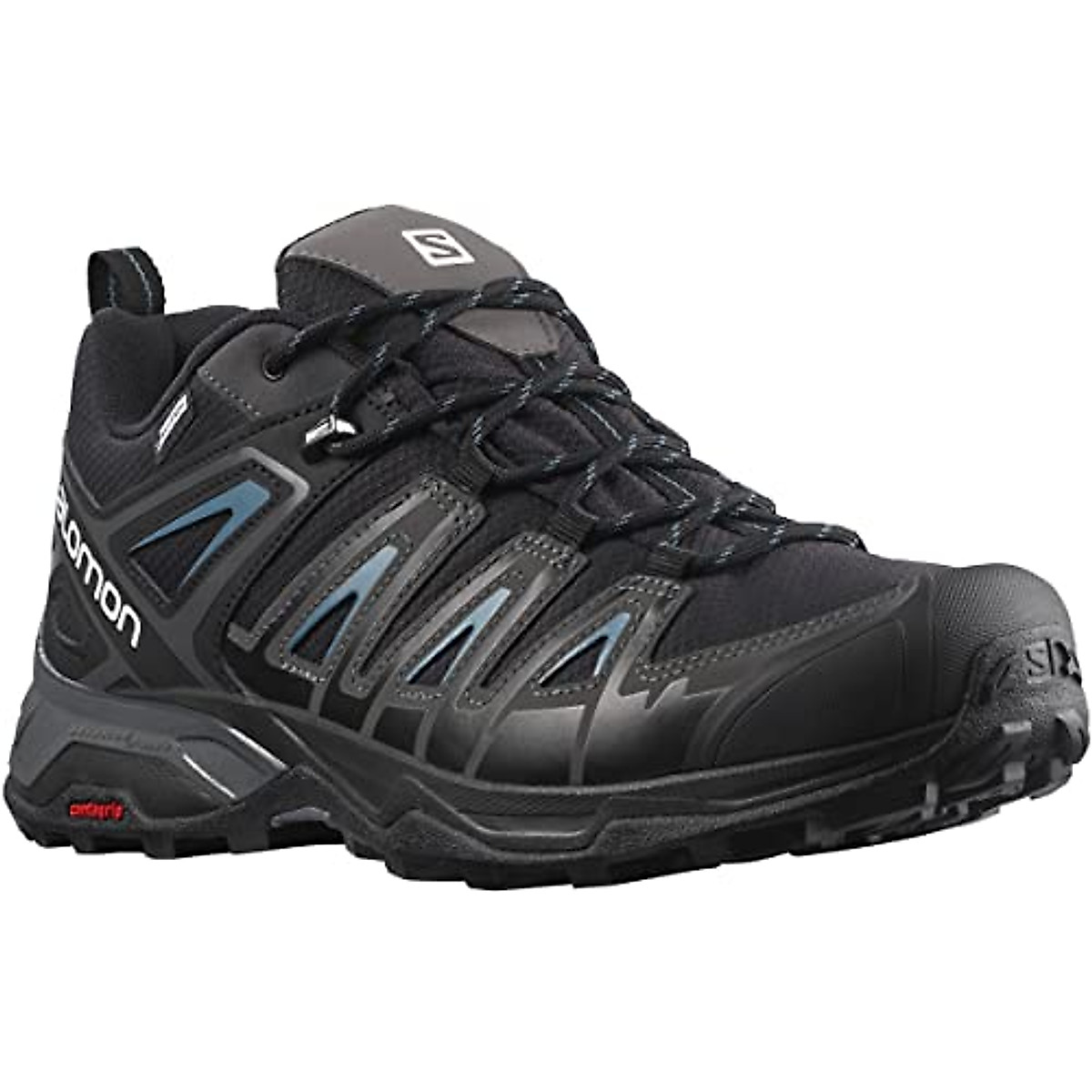 Salomon X Ultra Pioneer CLIMASALOMON Waterproof Hiking Shoes for Men Climbing, Black/Magnet/Bluesteel, 10.5