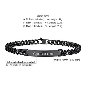 PROSTEEL Black Chocker Cuban Chain Men Gothic Jewelry ID Statement Necklaces Personalized Custom Name Choker Necklace for Women