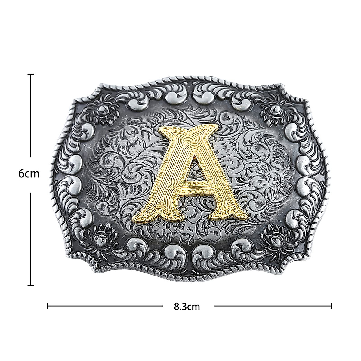 HUABOLA CALYN Belt Buckle Men, Western Cowboy Rodeo Small Alphabet Letter ABCDMRJ to Z Initial Belt Buckles for Women (A)