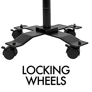 Gooseneck Floor Stand – CTA’s Compact, Adjustable Gooseneck with Swivel Casters for iPad 7th/ 8th/ 9th Gen 10.2”, iPad Air 4, 12.9”, Surface Pro, Zebra & Other 7-13” Tablets (PAD-CGS)
