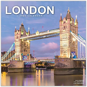 2023 2024 London Monthly Wall Calendar - Travel Calendar - 12 x 24 Open - Thick No-Bleed Paper - Giftable - Academic Teacher's Planner Calendar Organizing & Planning Calendar