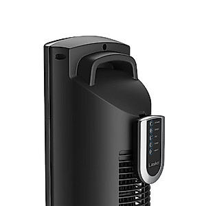 Lasko 48 Inch Slim Home Office Quiet 3 Speed Oscillating Tower Fan with Nighttime Setting, Remote Control, 7 Hour Timer, and Auto Shut Off, Black
