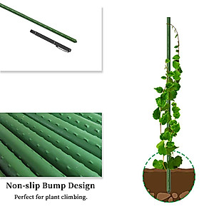 G-LEAF Sturdy Metal Garden Stakes 4 Ft Plastic Coated Steel Tube Plant Sticks for Tomato,Cucumber,Strawberry, Bean,Tree,Pack of 50