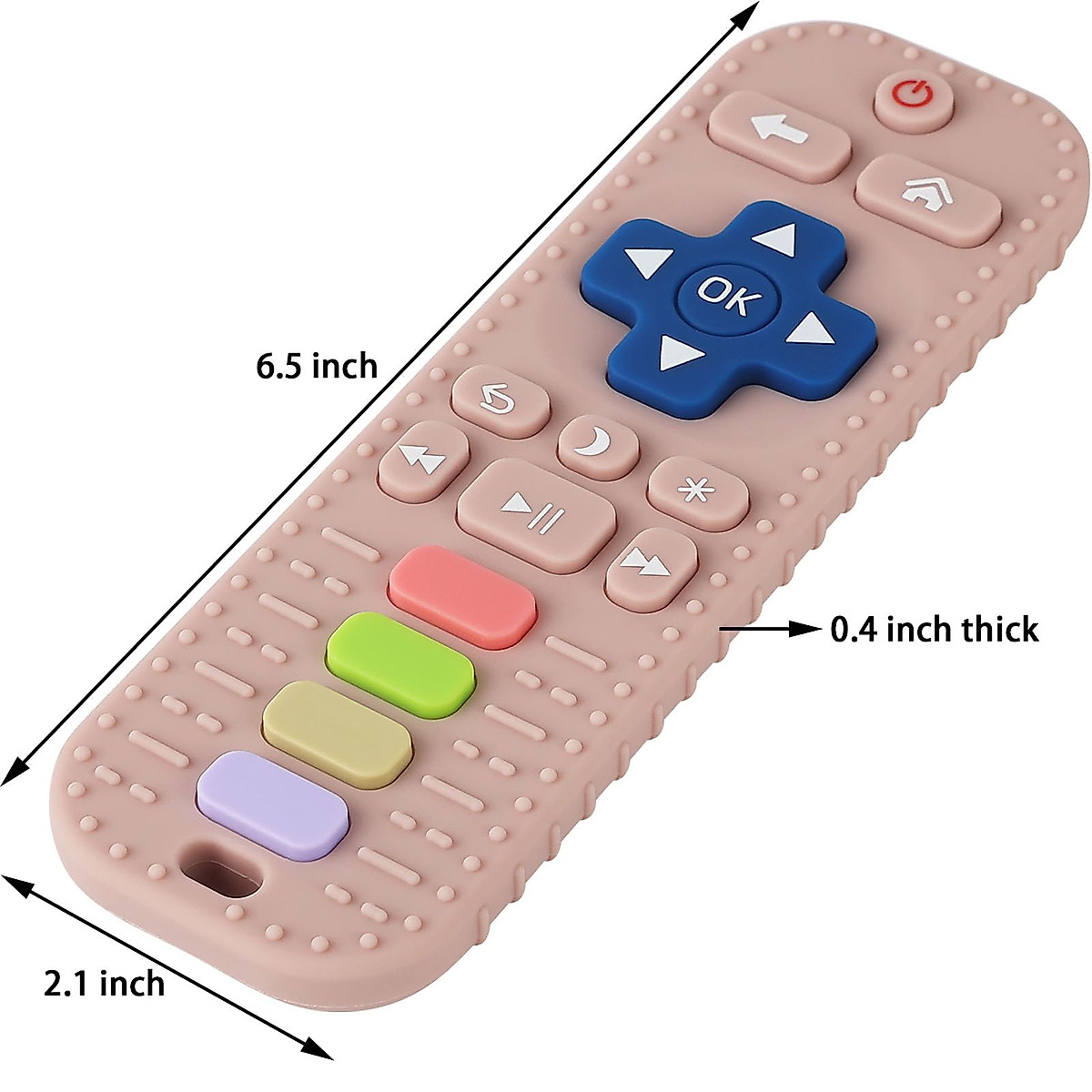 AIZIXIN Soft Silicone Baby Teething Toys,TV Remote Control Shape Teething Toys for Babies 3-24 Months, BPA Free Baby Teethers Relief Soothe Toys, Baby Chew Toys for Toddlers Boy Girl(Pink)