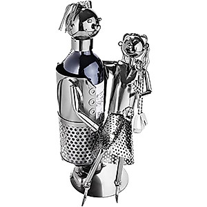 BRUBAKER Wine Bottle Holder Lovers Metal Sculptures and Figurines Decor Wine Racks and Stands Gifts Decoration