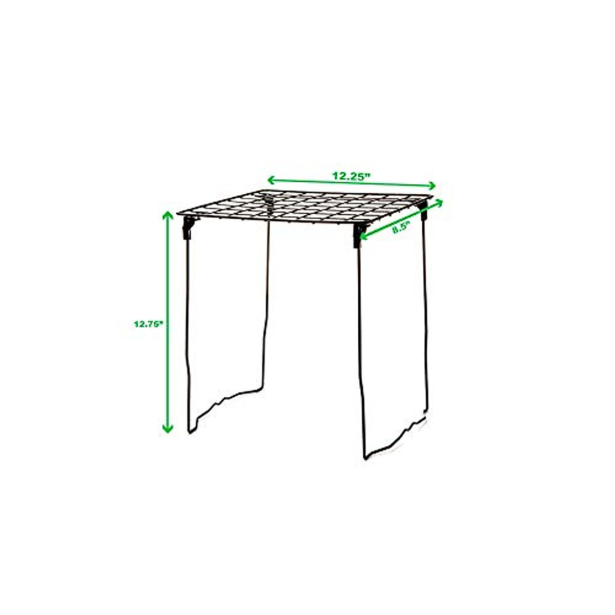 Mind Reader BORGLOCK-BLK Freestanding, 12.5 Inch Wire Shelf, Accessories Shelving Unit, Foldable, Portable, Ideal for School, Work and Gym Lockers. Holds up to 30 pounds, Black Metal