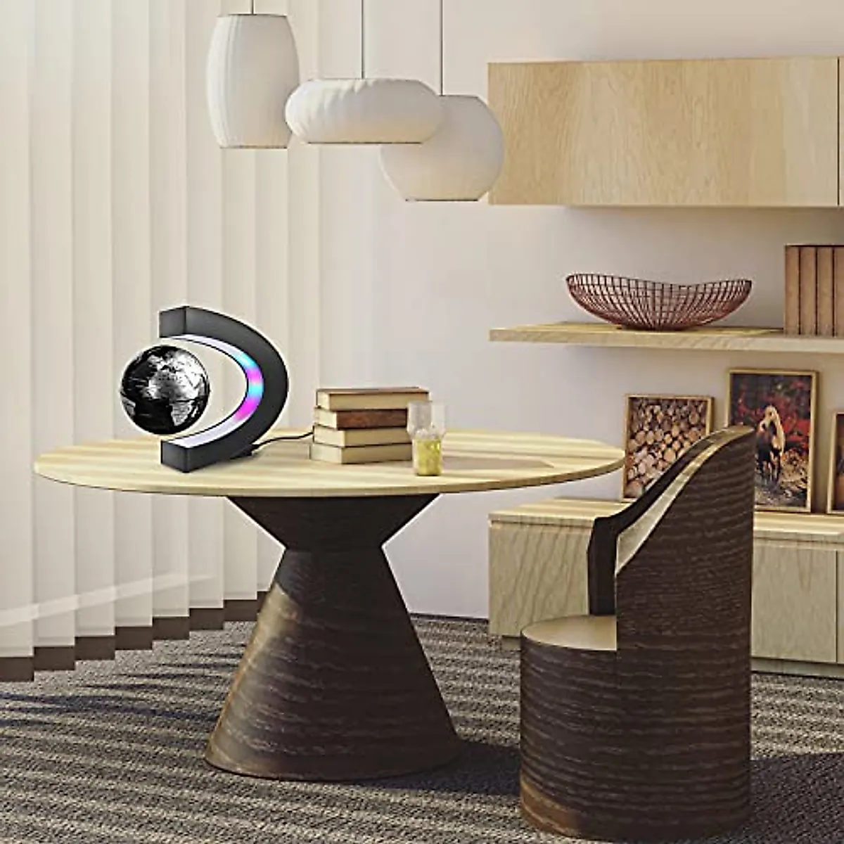 REHAVE Holiday Birthday Gifts for Kids, Graduation Gifts for Him, Magnetic Levitation Floating World Map Globe with C Shape Base, LED Light Lamp - Gifts for Men, Boyfriend, Dad, Fathers Day Gifts