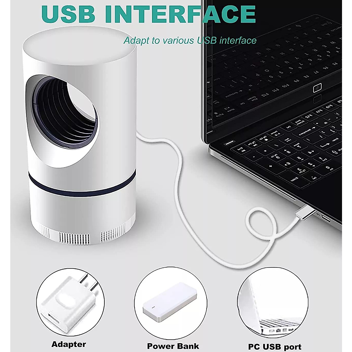 Electric Mosquito & Fly Killer, Mosquito Killer Trap, Bug Zapper, Child Safe, White, Mosquito Trap Outdoor and Indoor, Patio (White)