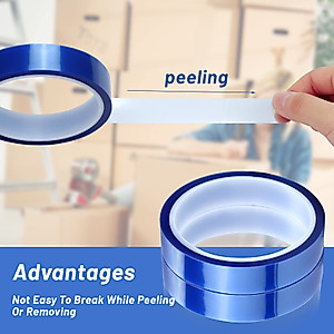 Fansunta 6 Rolls 20mm x 27m(90ft) Blue Heat Tapes, High Temperature Heat Resistant Tapes, Heat Transfer Tapes for Tumbler Sublimation Print Heat Sublimation Press No Residue and Heat Transfer Vinyl