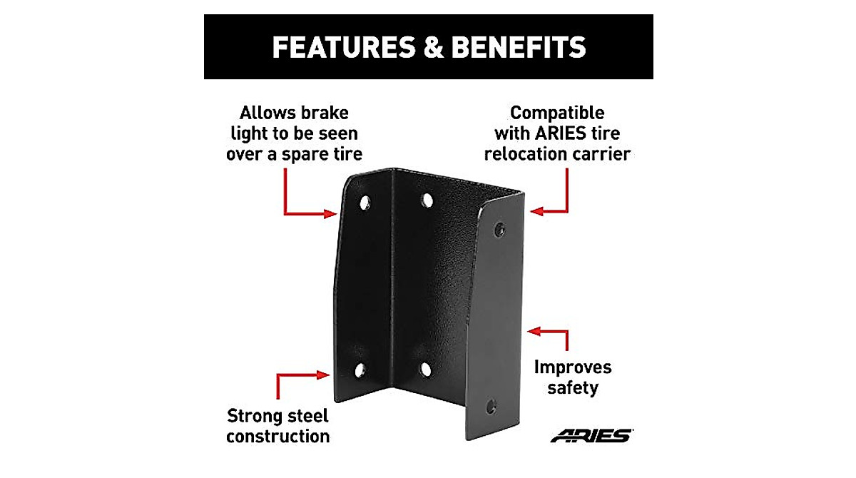 ARIES 256TBL Tire Carrier Brake Light Extension for Jeep