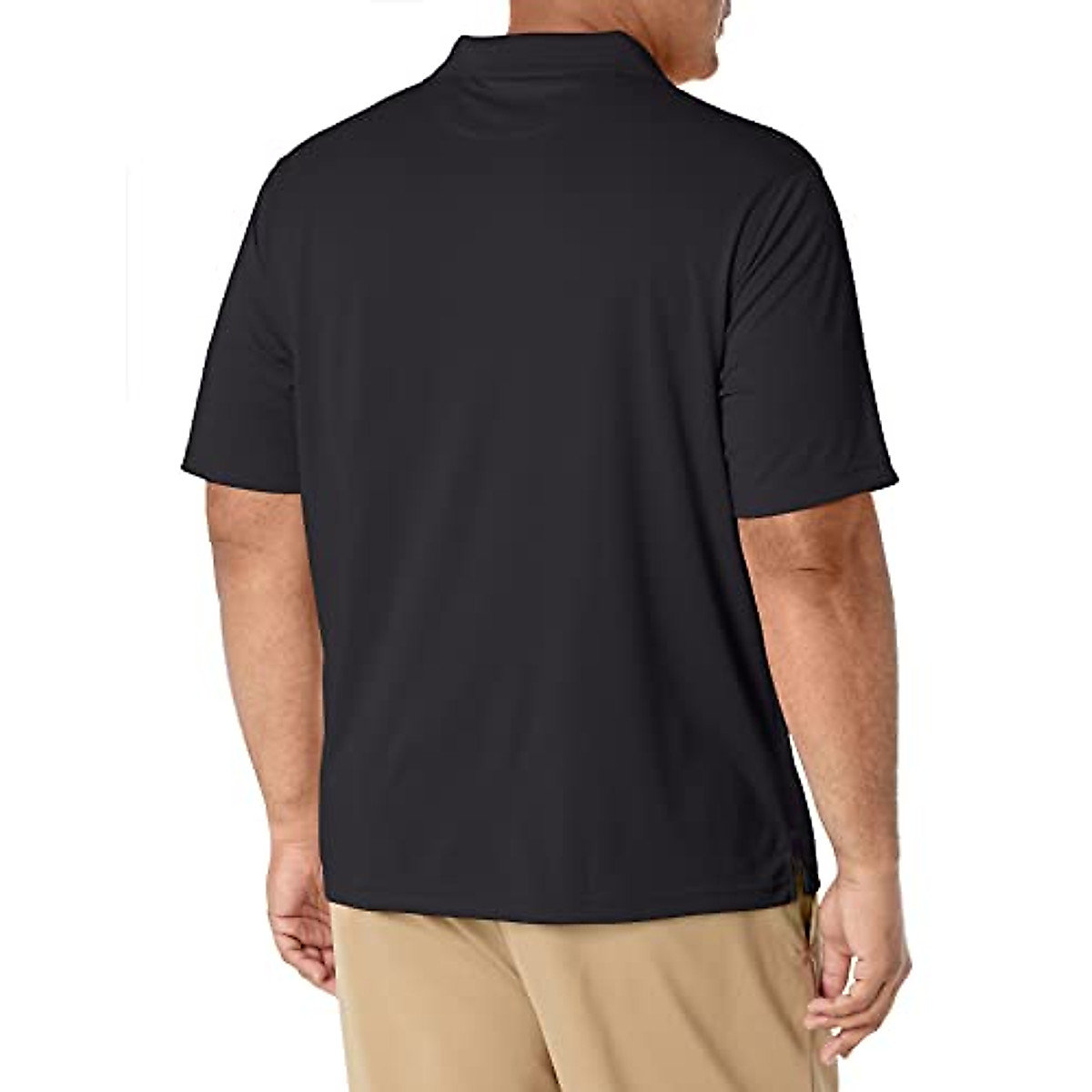 Amazon Essentials Men's Golf Polo Shirt, Quick Dry, Short Sleeve, Black, Large