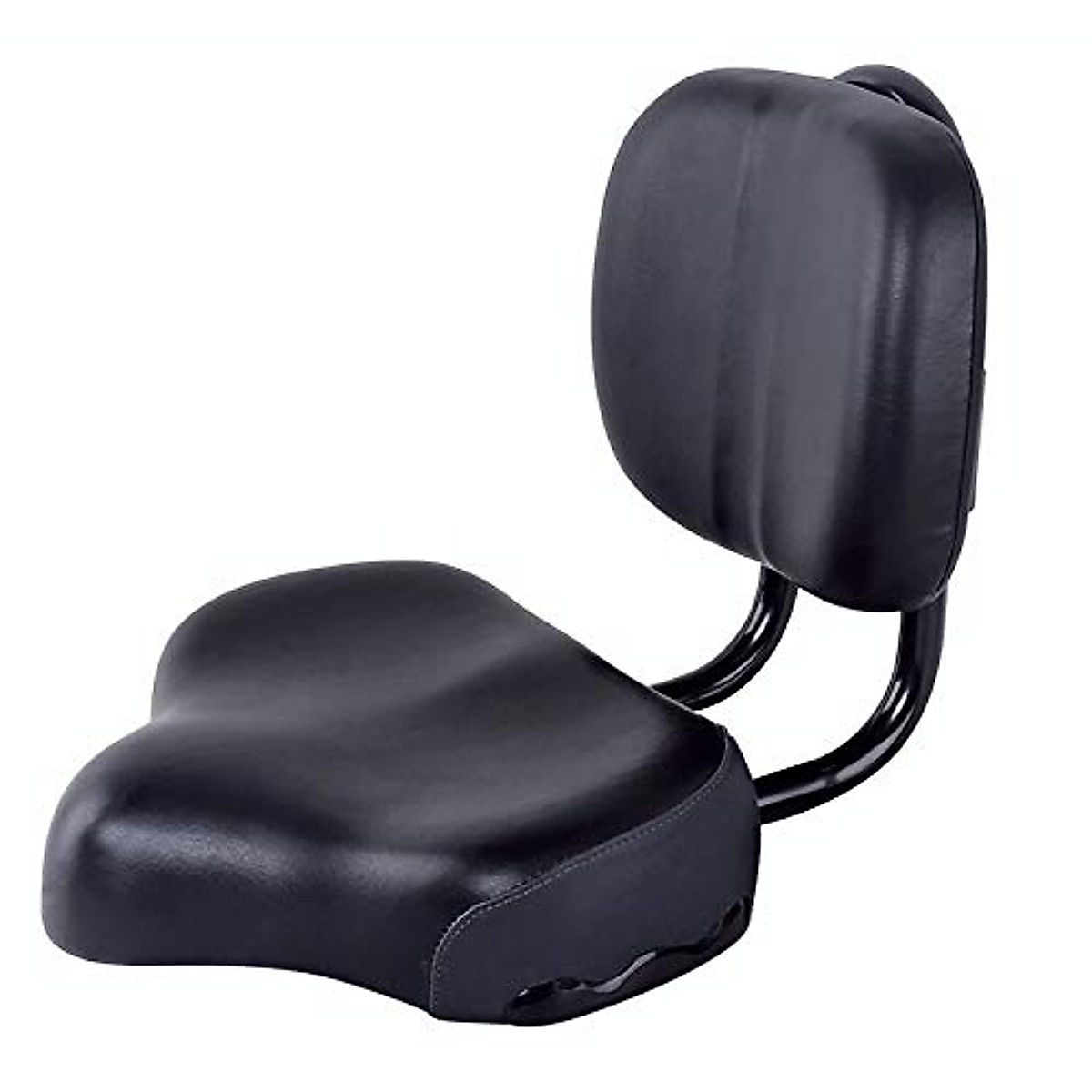 Extra Wide Bike Seat with Backrest and Comfortable Ergonomic Design for Men and Women - Adjustable Height Leather Saddle Pad for eBike, Tricycle, and Big Bikes