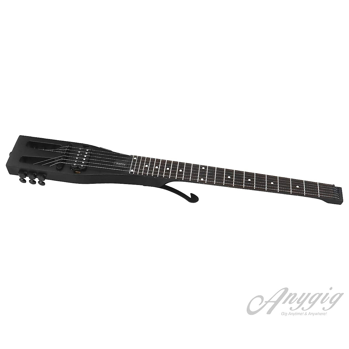 Anygig Electric Guitar Practice Portable Travel 82CM 1.6KG Black Matte 25.5" Full Scale with Gigbag Left Handed