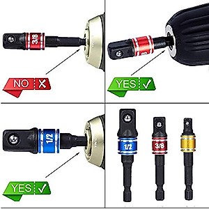 Newte Right Angle Drill Attachment, 4-in-1 Impact Drill Bit Extension, Joint Socket 1/4 3/8 1/2 In Hand Power Wrench Ratchet Drill Adapter/Extension Set Turns Power Drill Into High Speed Nut Driver