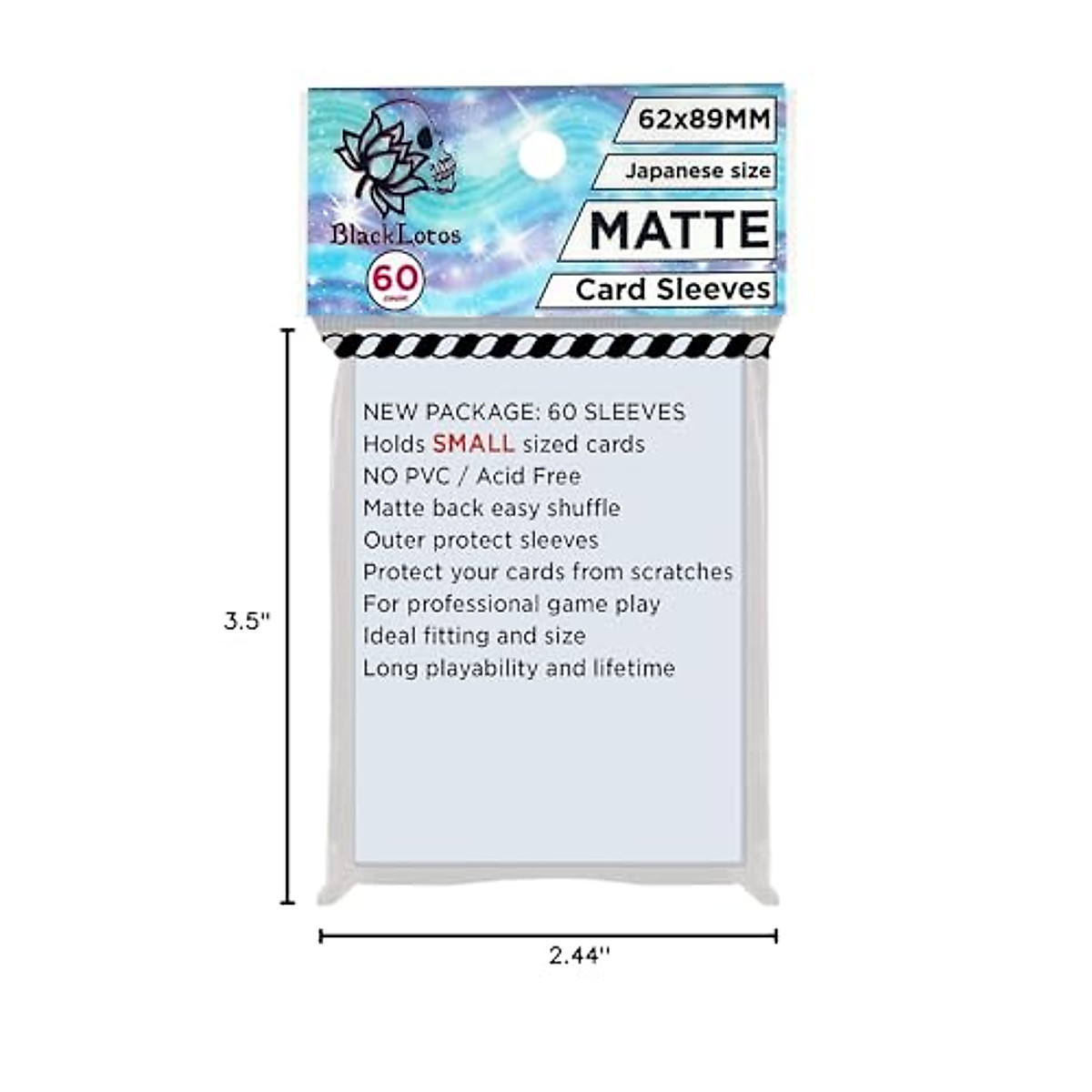 60PCS Matte Outer Card Sleeves Top Loading Pockets for Standard Kpop Photocards YGO Protective Sleeve for Easy Protecting 62x89mm (White)